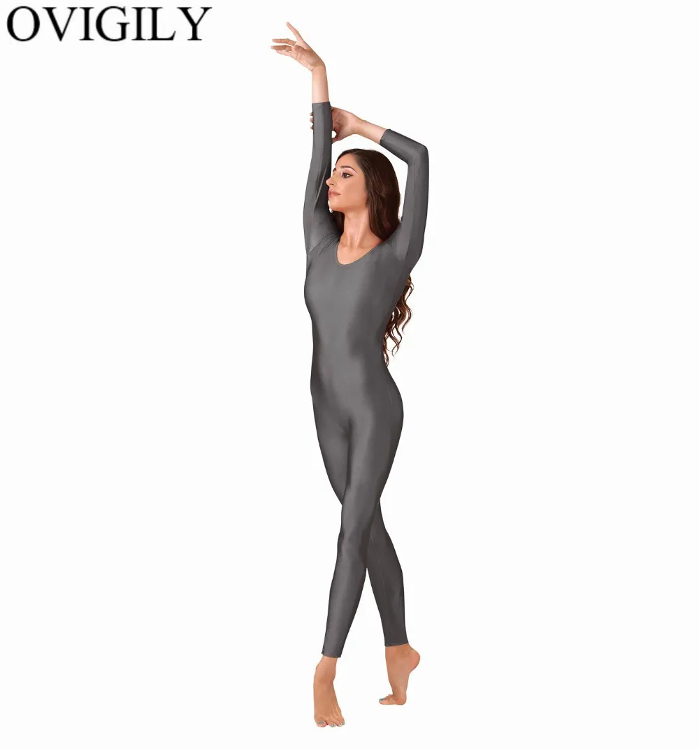 OVIGILY Womens Spandex Lycra Gymnastics Unitard Adults Royal Blue Long ...