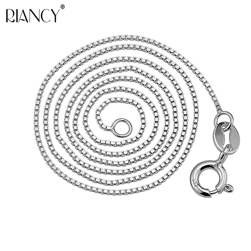 Pure Silver Necklace For Women Classic S925 Sterling Silver Box Chain ...