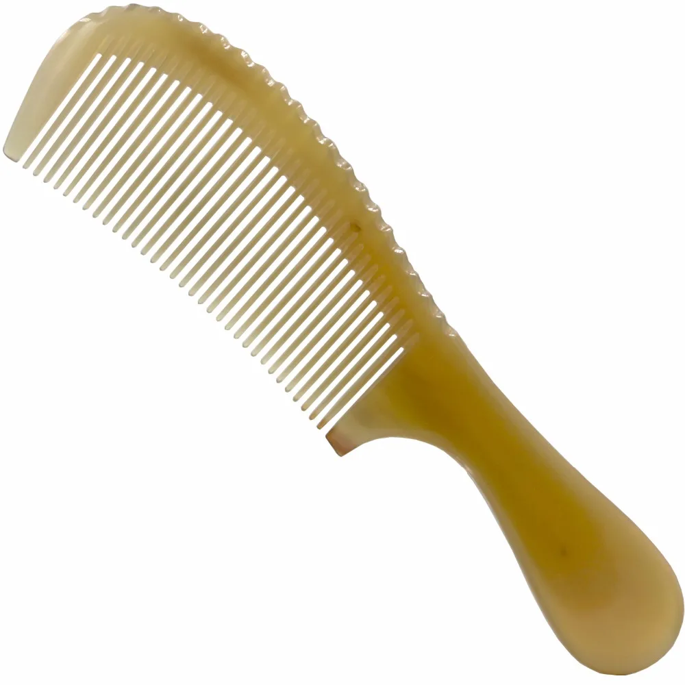 Ox Horn Round Handles Dense Tooth Comb Hair Salon Comb Hair Beauty Comb ...