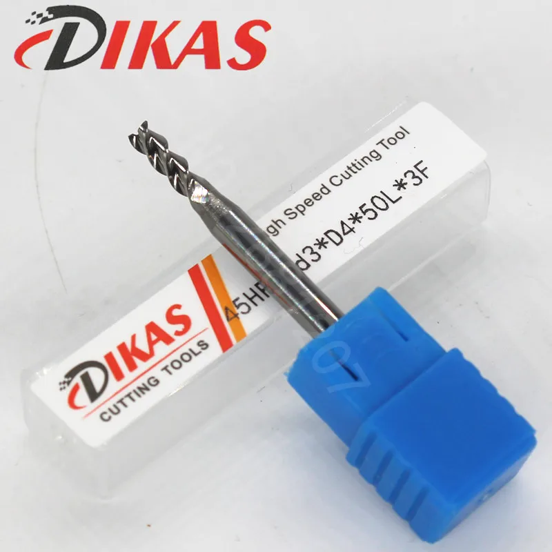 Dikas 45HRC d3*D4*50L*3F material Carbide Square Flatted End Mill 3 ...