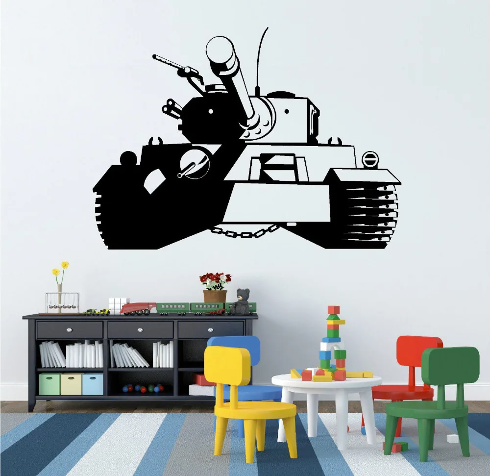 Army Tank Wall Sticker Art Childrens Room Home Decor Boys Army Themed ...