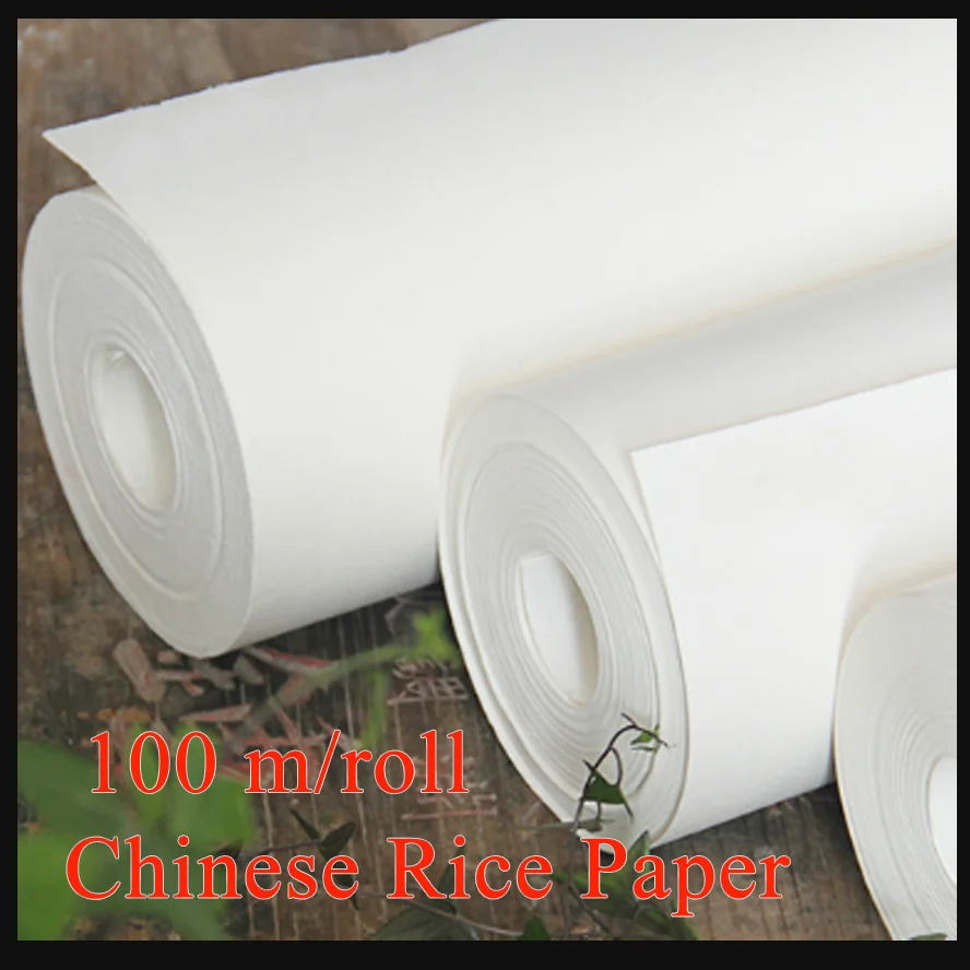 100m White Raw Paper Chinese Painting Rice Paper Roll Orgin Bamboo Xuan ...