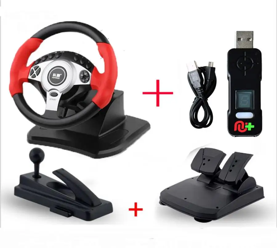 Controlador de volante de carreras, mando de 900 grados con pedal para ...