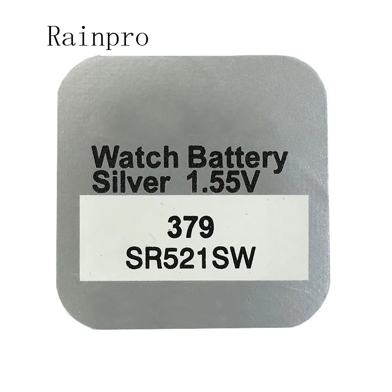 Rainpro 5pcs/lot Sr521sw Sr521 Ag0 Lr69 379 1.55v Button Battery Sliver ...