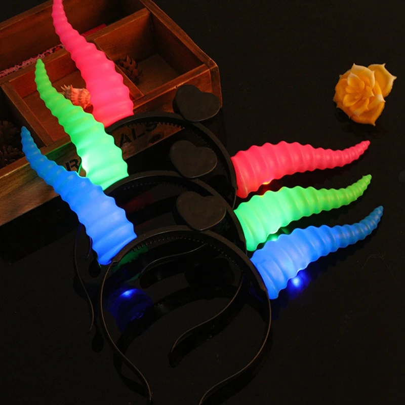 Christmas glowing horns light shiny horn horns hair clips flash ...