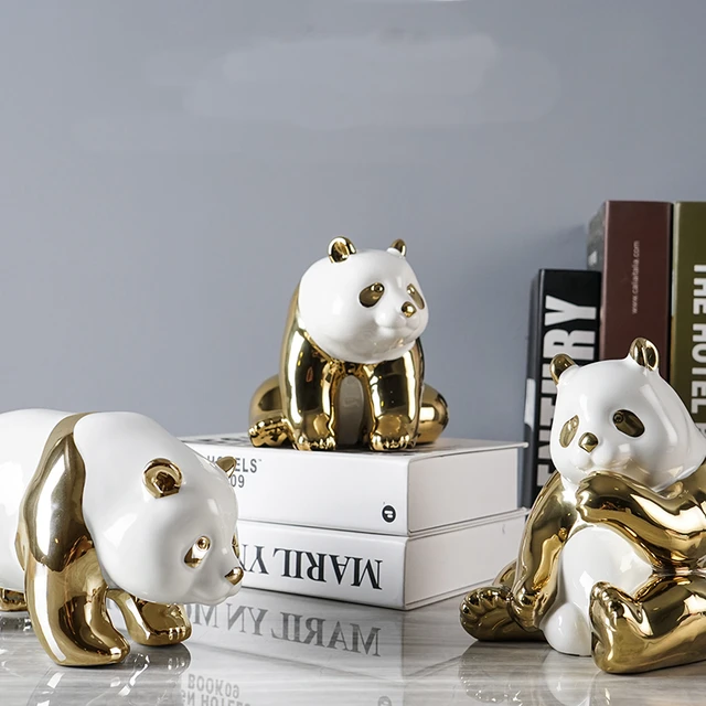 Golden Panda Statue