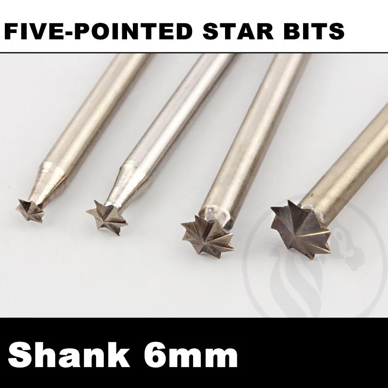 4pcs in one set Shank 6X50mm Five pointed Star Blade Bits High Speed ...