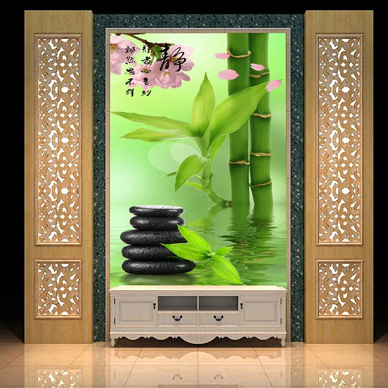 3D mural wallpaper Customized medium-size oil painting with bamboo ...