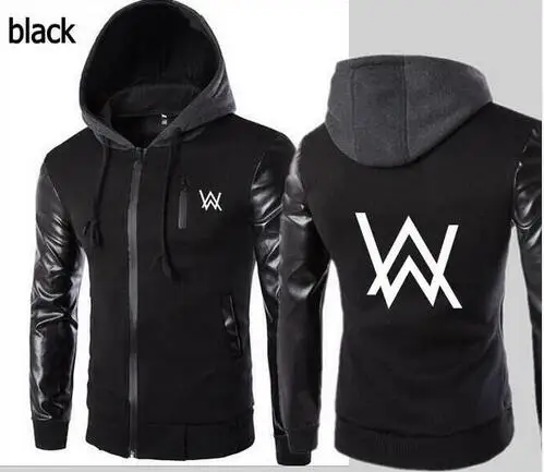 Fashion New Hooded Leather Sleeve Hoodie Allen Walker Alan Walker Faded ...