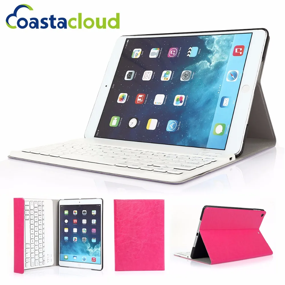 Keyboard Case Pu Leather Folio Stand Cover With Detachable Wireless