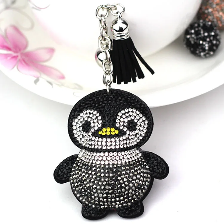 Keychain Keys Penguin | Rhinestone Ring Accessories | Penguin Key Chain ...