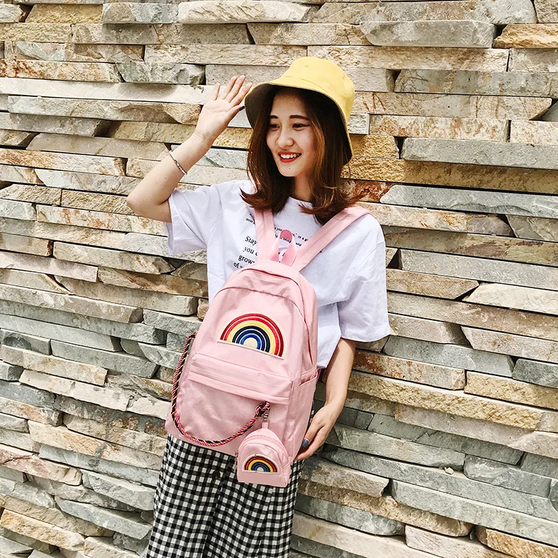 Cute Oxford Rainbow Backpack (With FREE Purse) - Queerks™