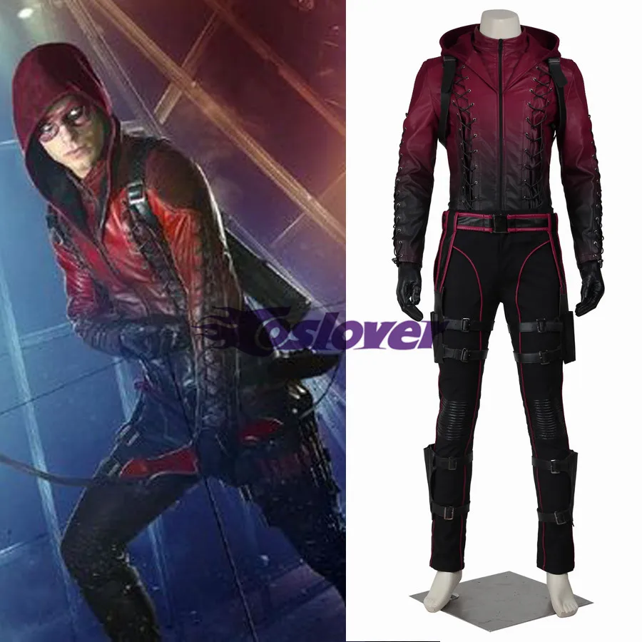 Green Arrow Red Suit Arrow Roy Harper Cosplay Costume Superhero Season ...