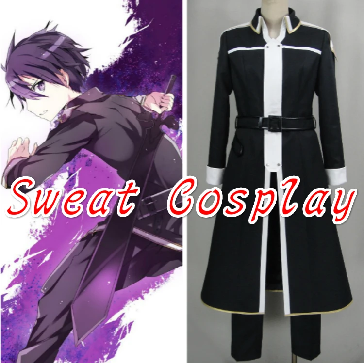 Alta Qualidade Espada de Arte Em Linha Kirito Cosplay Halloween Outfit ...