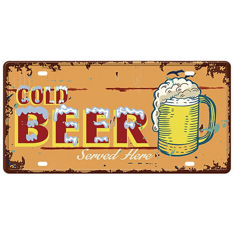 Beer Number Car Metal License Plate Plaque Metal Vintage Tin Sign Metal ...