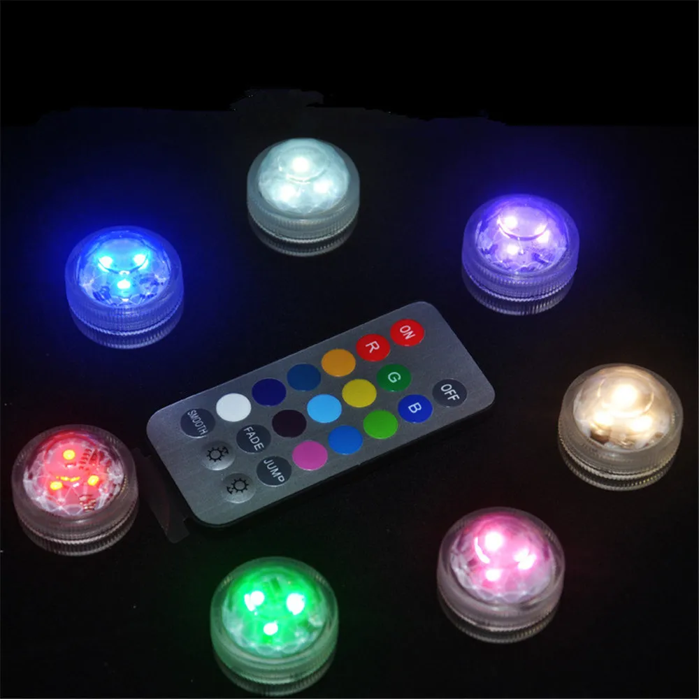 100pcs/lot 3 LED Remote Control Waterproof Round Shape LED Candel Light ...