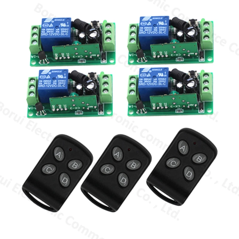 DC12V RF Wireless Remote Control Switch Wireless Controller 10A Relay ...
