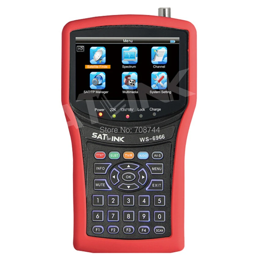 Original Satlink WS 6966 Satellite Finder Meter PWR CN CBER MER MPEG4 ...