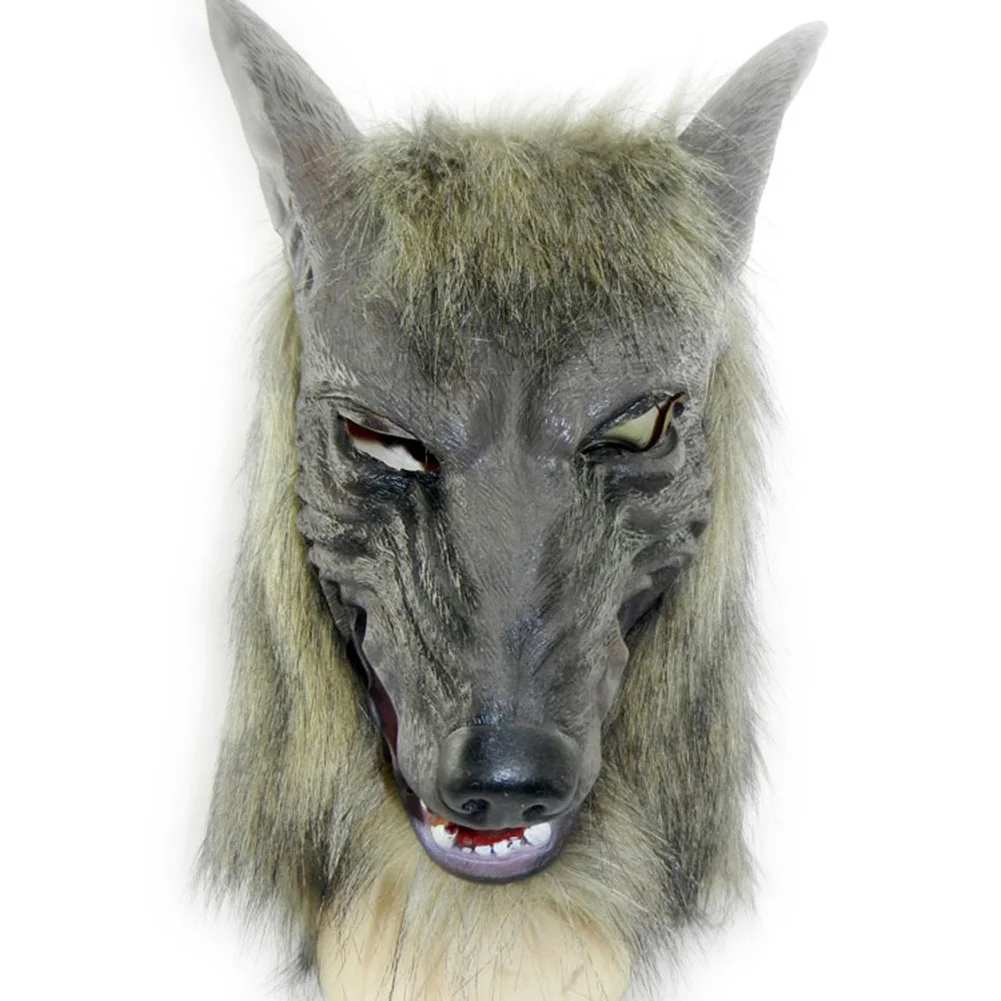 Hot! Latex Mask Halloween Animal Wolf Masks Costumes Wolf Full Face ...