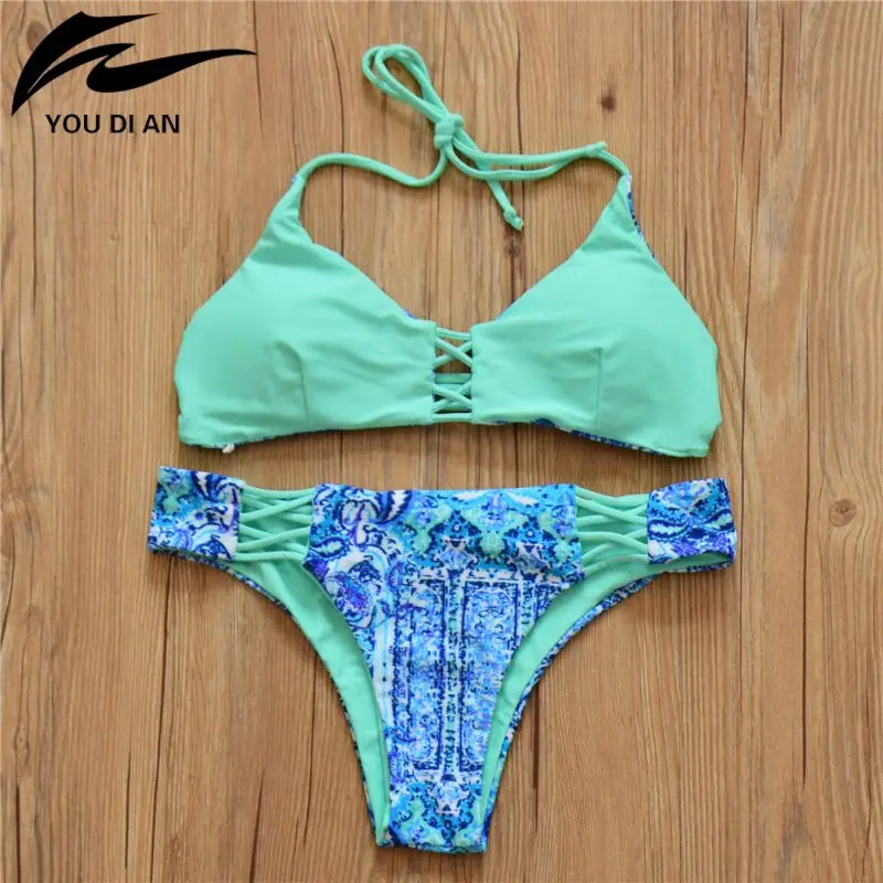 Sexy Women Halter Top Bikini Set Swimsuit Brazilian Bikini Push Up ...