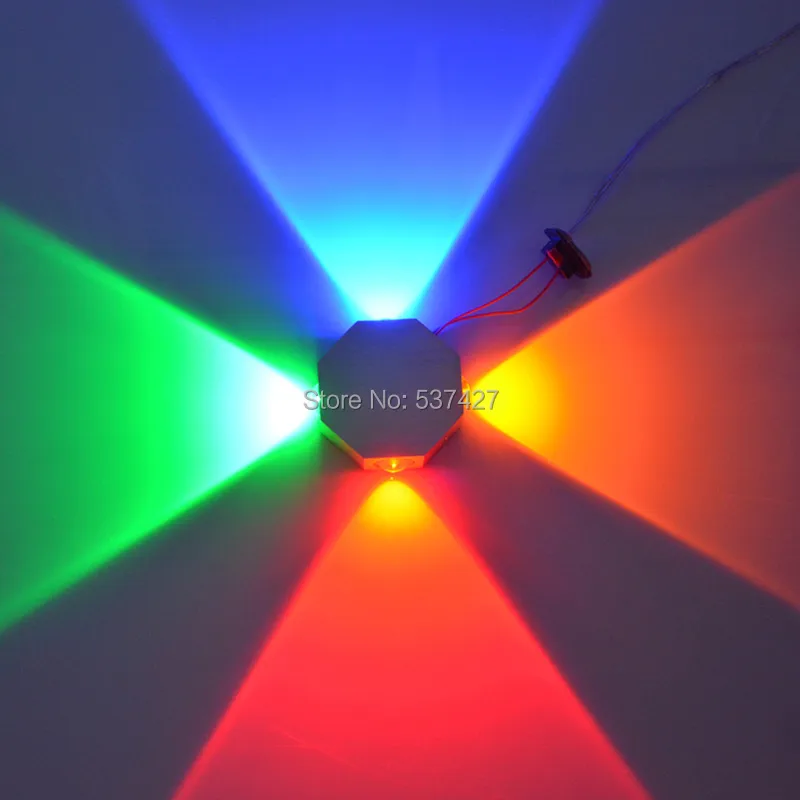 4W Red, Green, Blue, Yellow Colorful LED Wall Light for Indoor ...
