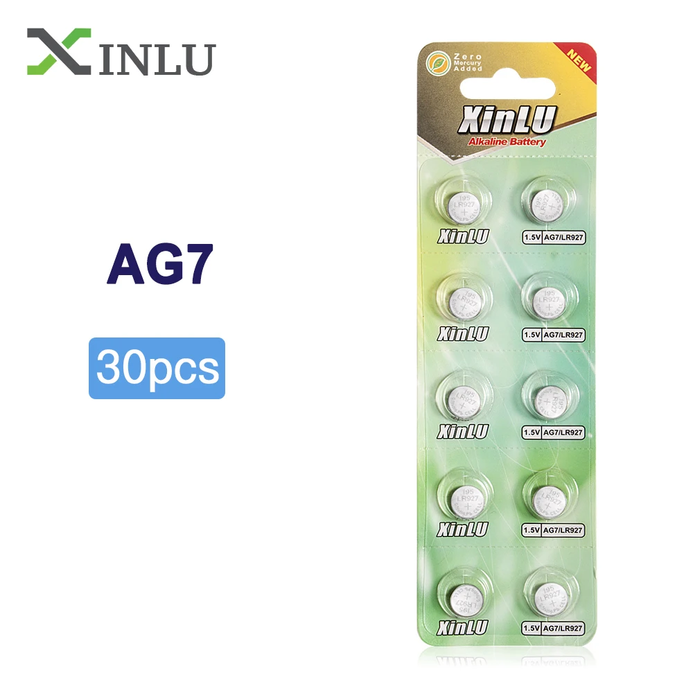30pcs AG7 LR927 LR57 SR927W 399 GR927 395A 1.55V Button Cell coin ...