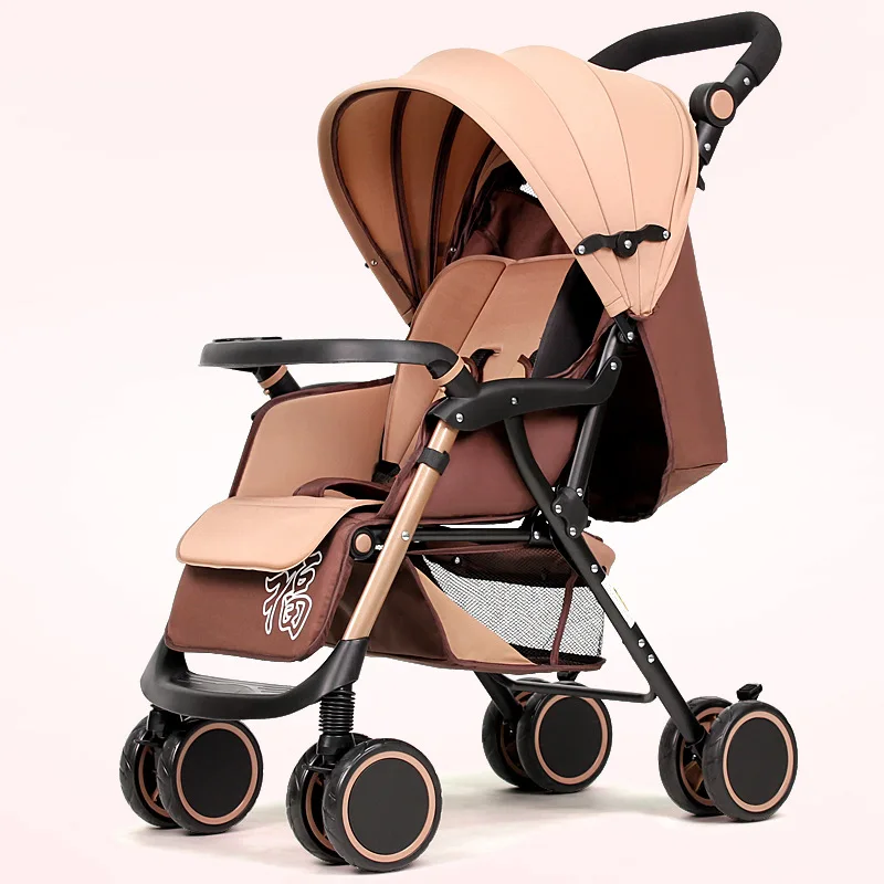 Light Weight Baby Stroller Protable Folding Four Wheels Pram Pushchair ...