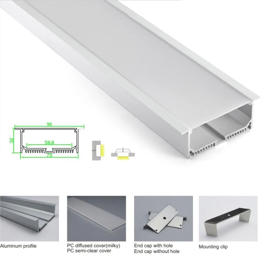 10x2m T type Anodized LED aluminum profile Extruded Aluminium led LED ...