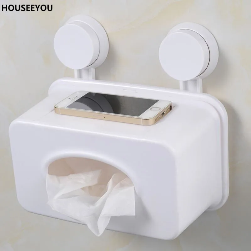 Modern Double Suction Cup Waterproof Creative Tissue Box Roll Paper