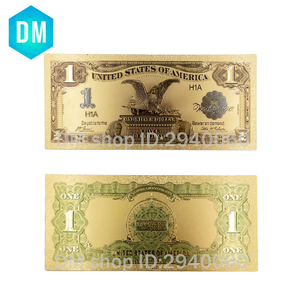 Hot Sale American Gold Banknote 1899 Year One Dollar Gold Plated World ...