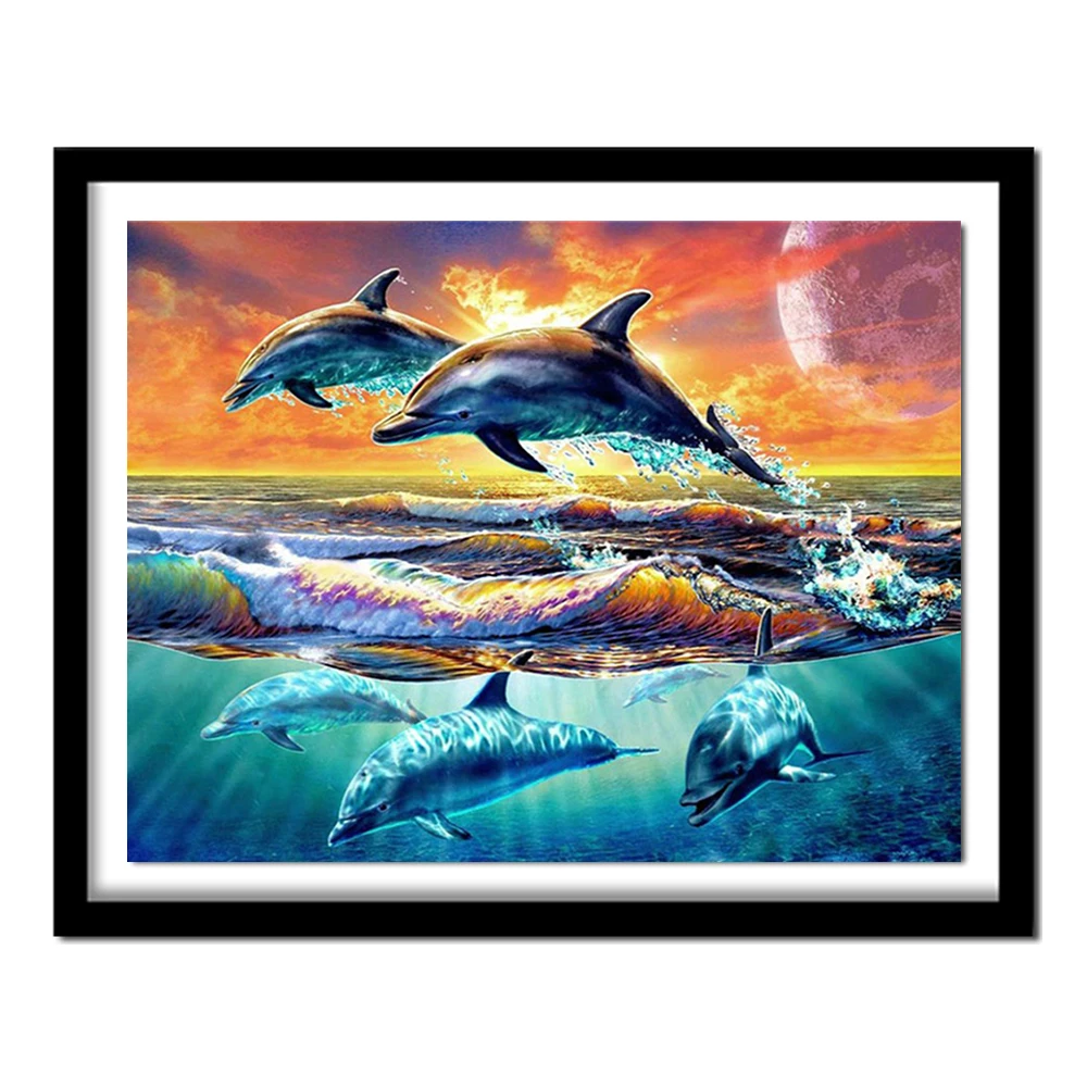Dolphin Painting Sunset