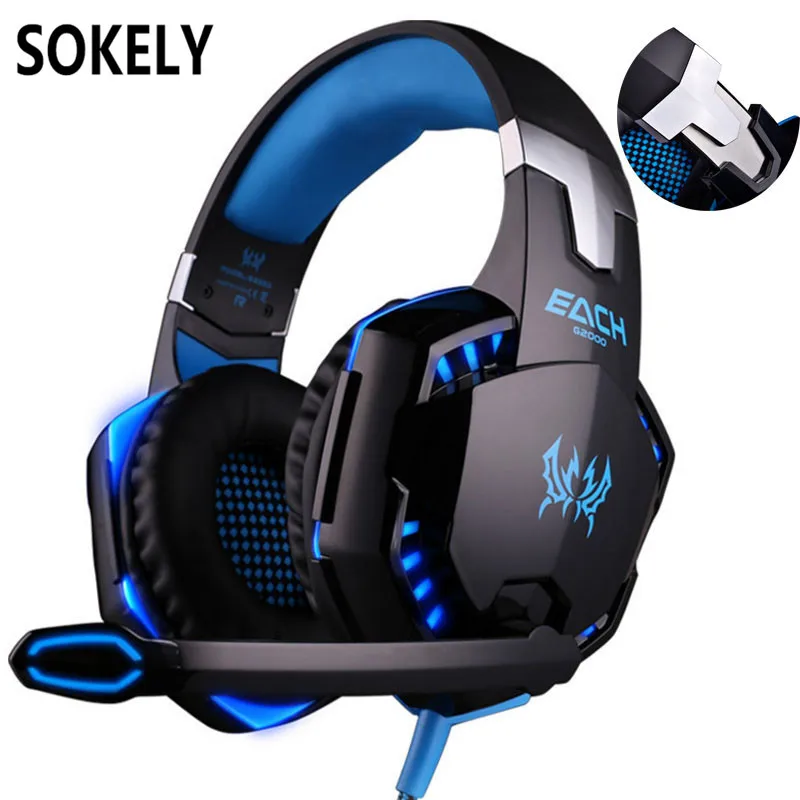 SOKELY Best PC Gamer casque Gaming headphone LED Light Headset Deep ...