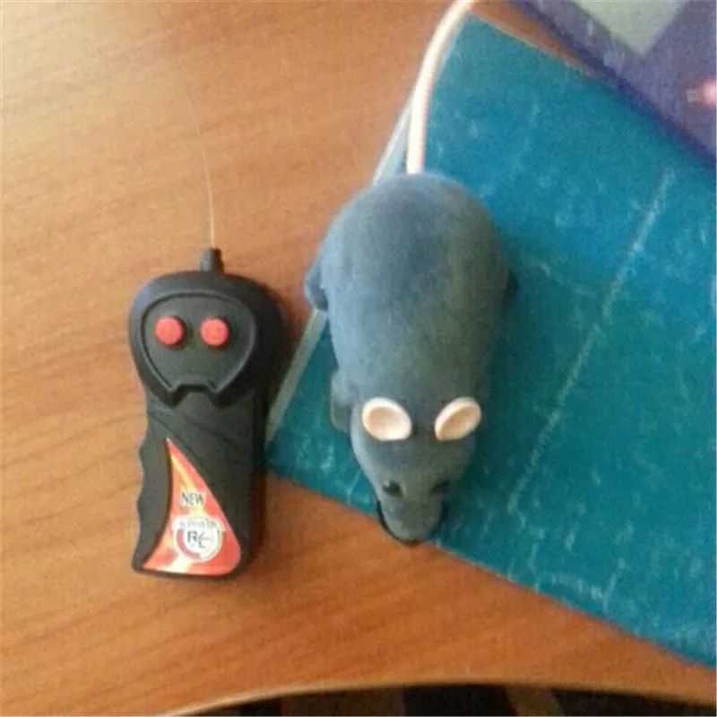 Black White Funny Pet Cat mice Toy Wireless RC Gray Rat Mice Toy Remote ...