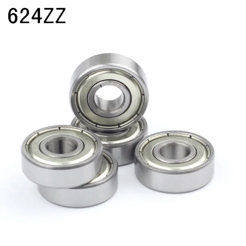 10pcs/set Deep Groove Ball Bearing 624 2Z 624ZZ Chrome Steel Miniature ...