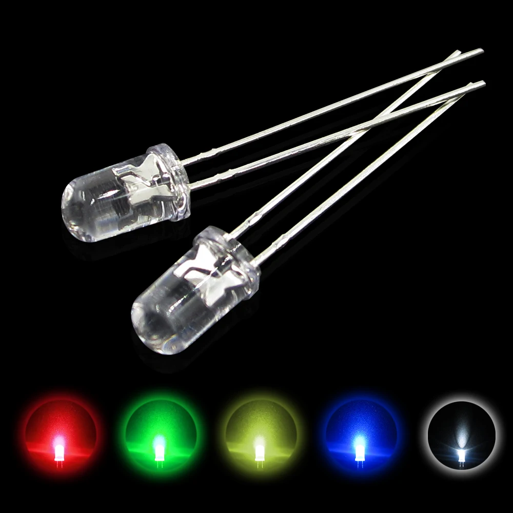 100pcs Straw Hat 5MM LED Light Emitting Diode Super Bright Light White ...