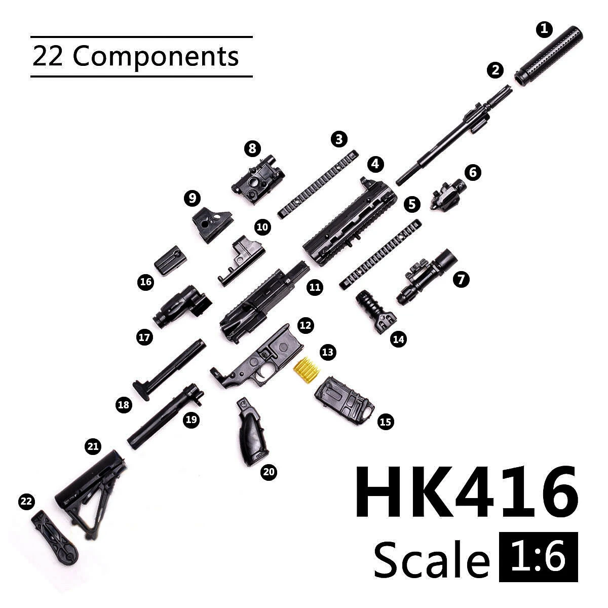 1:6 PUBG M416 HK416 Rifle Assembly Gun Model Assembling Puzzles ...