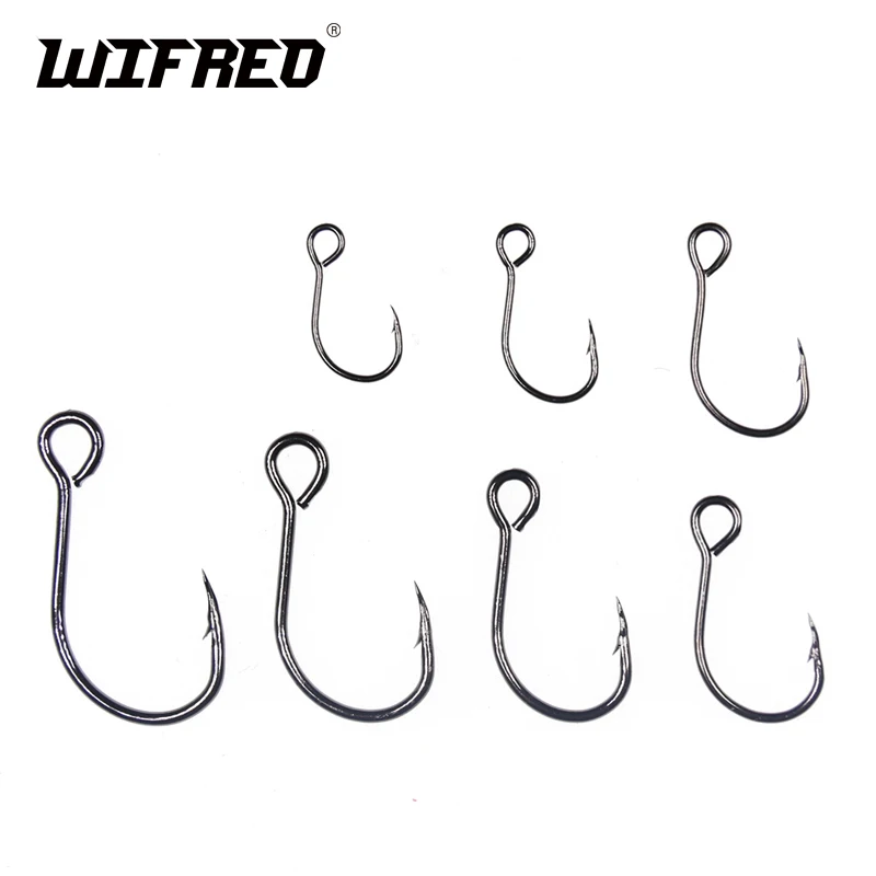 Wifreo 20pcs/bag for Fishing Lure Spare Hook Single Fish Lure Hooks inline Hook Big Eye Size 2 4 ...