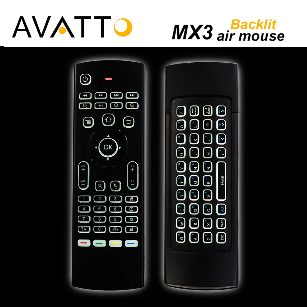 [AVATTO] MX3 II Backlit IR Learning Fly Air Mouse 2.4G Wireless ...