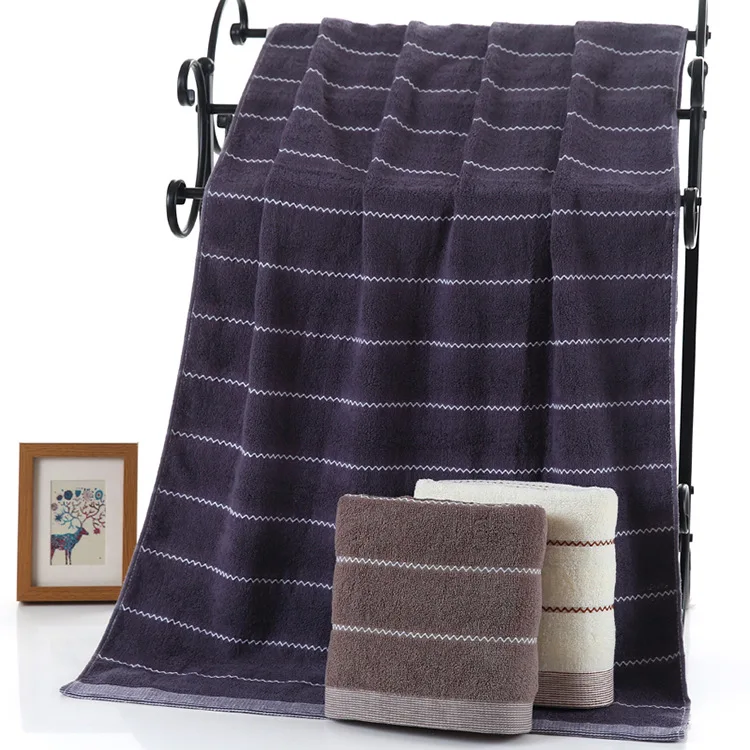 Drop Ship 70x140cm Striped Bath Towel Cotton for Men Women toalha de ...
