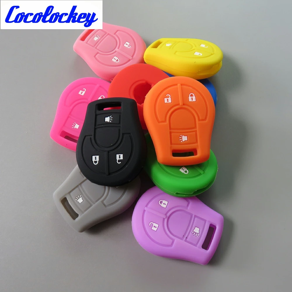Cocolockey Silicone Car Key Cover Rubber Key Fob Case Fit for NISSAN ...