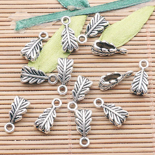 100pcs tibetan silver color 2sided leaf bail connector EF2598|bail ...