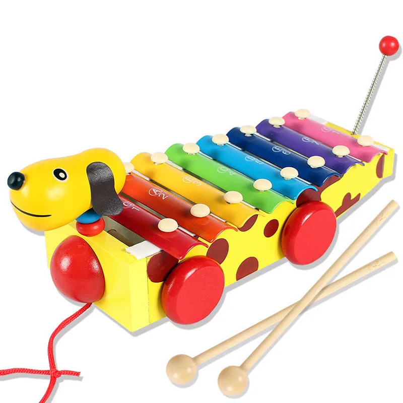 Wooden Hand Knock Piano Xylophone Musical Wood Toy Baby Drawable Piano ...