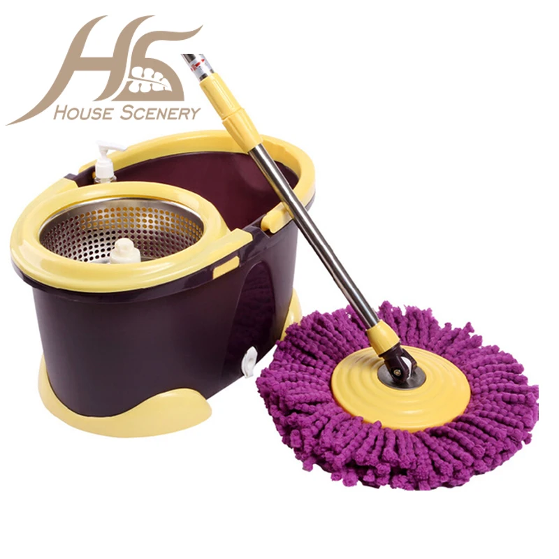 House Scenery 360 Degree Retractable Mop Set Stainless Steel Dual Drive ...