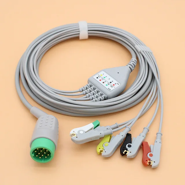 ECG & EKG Machines One Piece 3 lead ECG EKG Cable For Physio Control ...