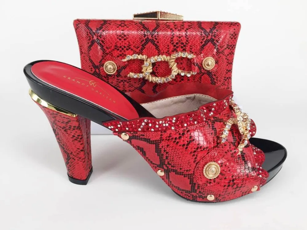 Beautiful Red Shoes And Bag Set African Sets Italian Shoes With ...