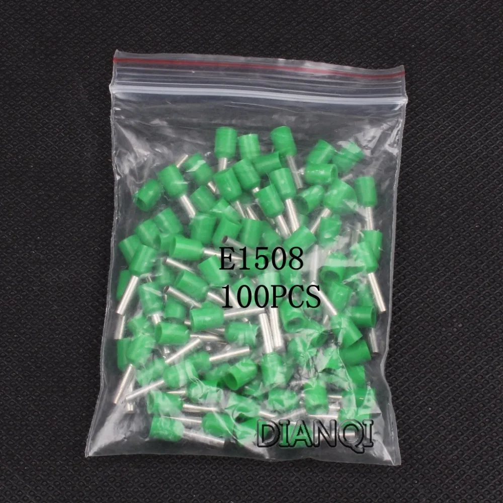 E1508 трубки Изоляционные изолированные клеммы 1.5MM2 100 шт./упак ...