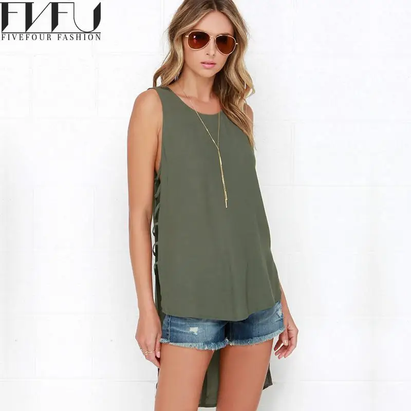 New Fashion Tank Top Women Elegant Solid Summer Tops 2018 Sexy Hollow ...