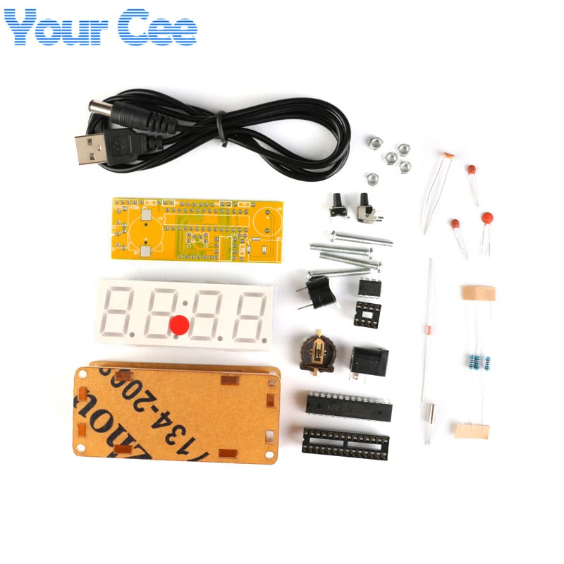 DIY Kit LED Electronic Clock Display Module Microcontroller 4 Bits 0.8 ...