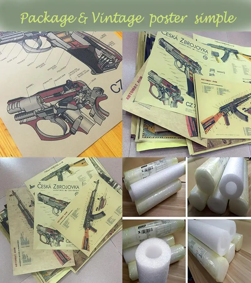 Bullet Collection Retro vintage poster wall sticker art