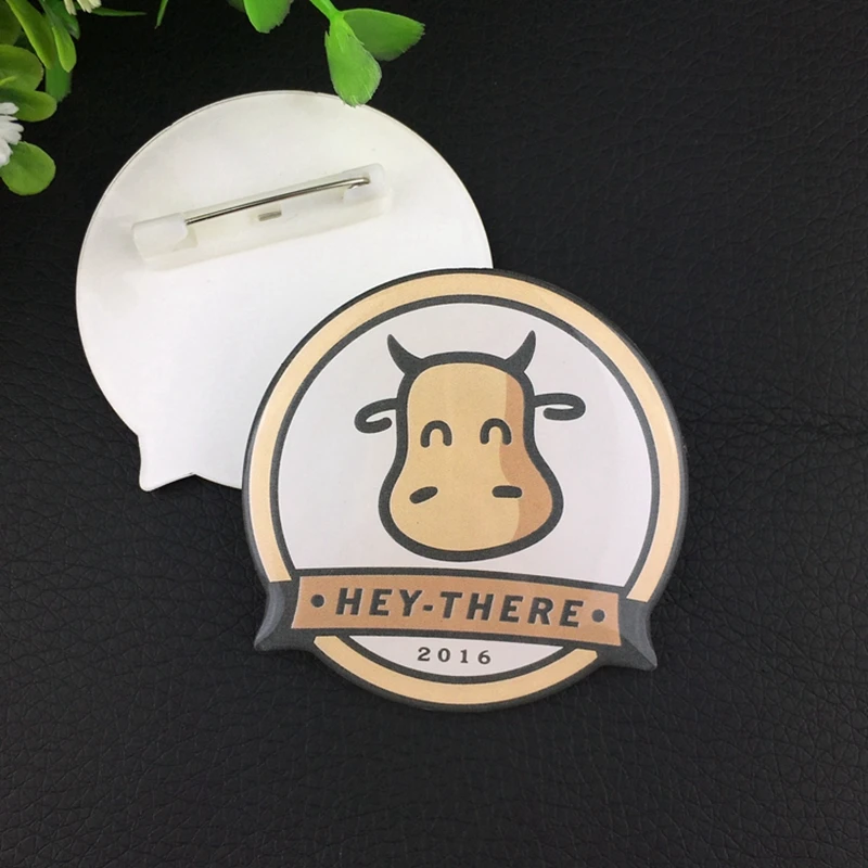 10pcs 50*50mm Tags Custom Logo Round Button Badge Name Tags Pin Badge ...